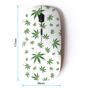 Cannabis Marijuana Ganja Weed Pattern - Wireless Mouse, 2.4G Portable ...