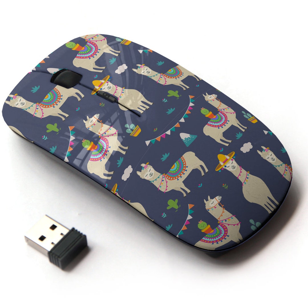 Cute Cartoon Llama Alpaca Pattern - Wireless Mouse, 2.4G Portable ...
