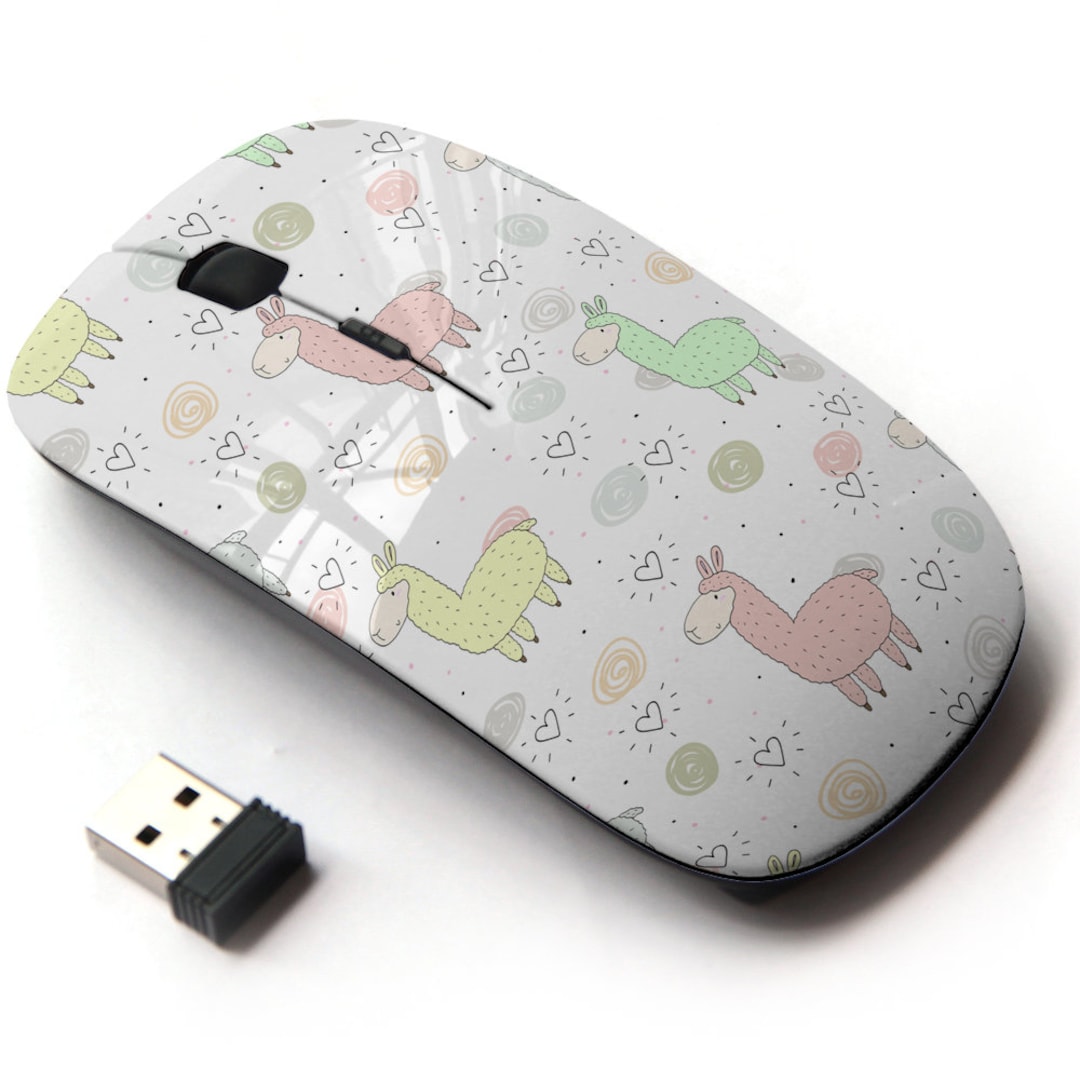 Cute Funny Llama Pattern - Wireless Mouse, 2.4G Portable Optical Mouse ...