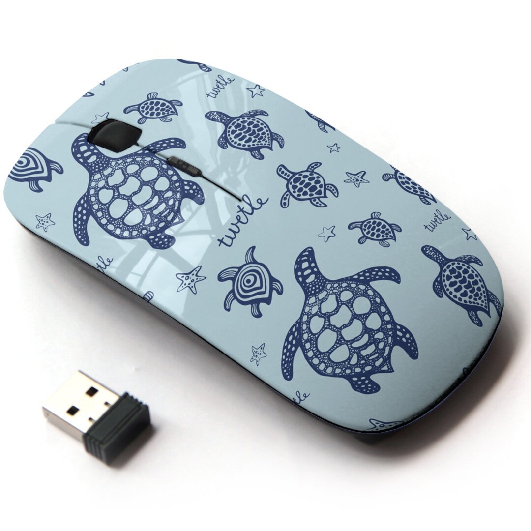 Sea Turtle Bright Ornament Pattern - Wireless Mouse, 2.4G Portable ...