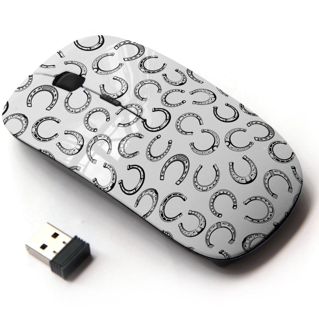 Horseshoes Icons Pattern - Wireless Mouse, 2.4G Portable Optical Mouse ...
