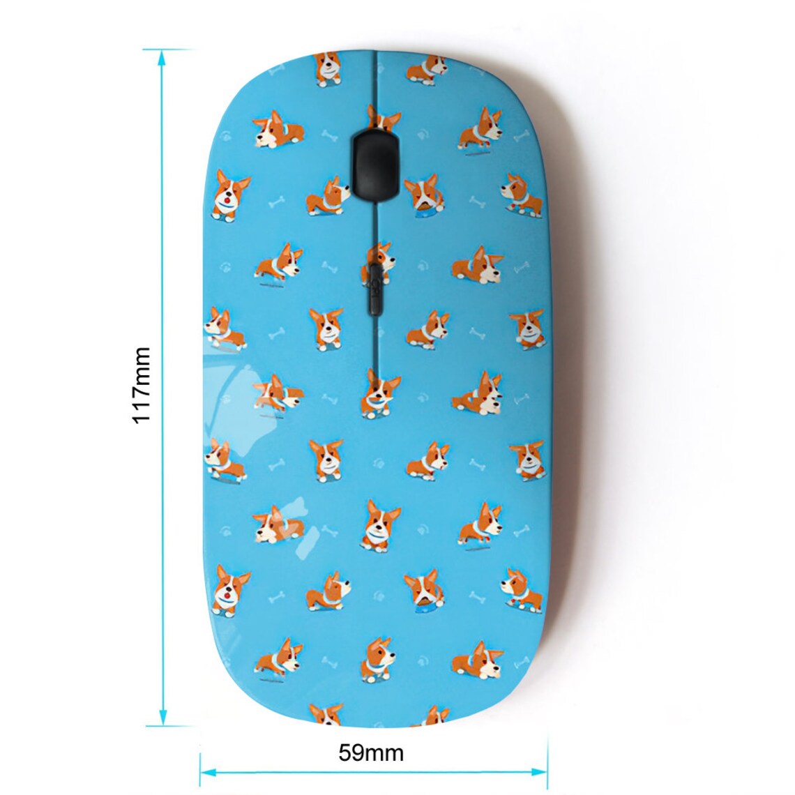 Cute Cartoon Corgi Dog Icons Pattern Print - Wireless Mouse, 2.4G ...