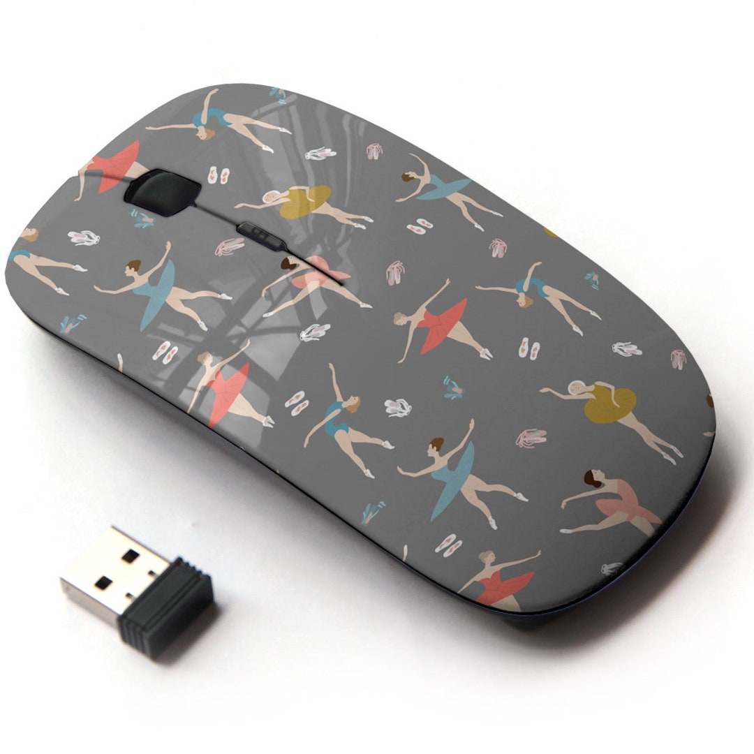 Ballet Dancers on Pattern - Wireless Mouse, 2.4G Portable Optical Mouse ...