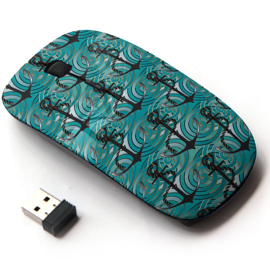 Sea Anchors Nautical Theme Icons Print - Wireless Mouse, 2.4G Portable ...