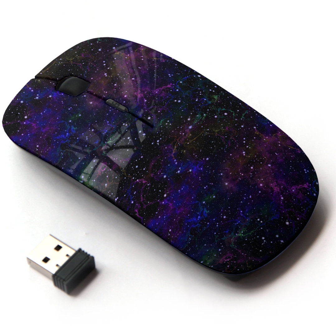 Dark Blue Universe Glittering Pattern - Wireless Mouse, 2.4G Portable ...