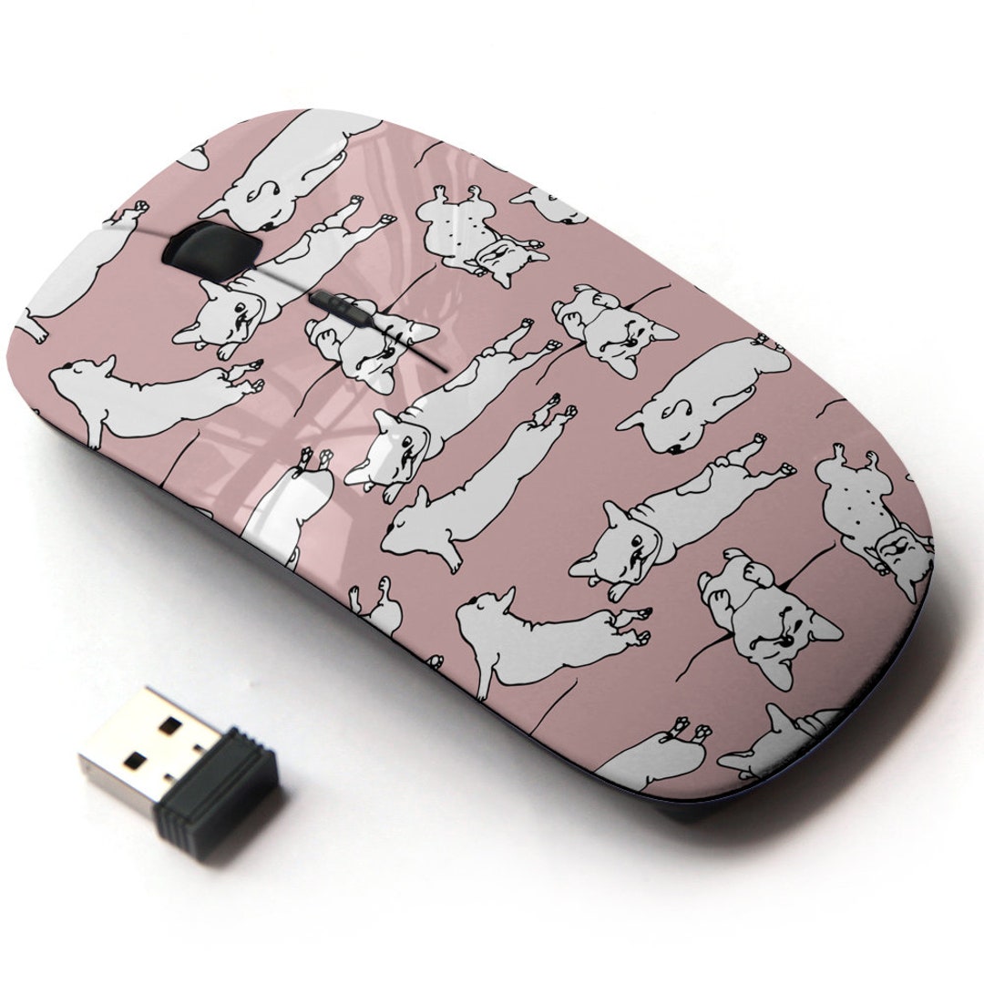 Happy Dogs Group French Bulldog Print - Wireless Mouse, 2.4G Portable ...