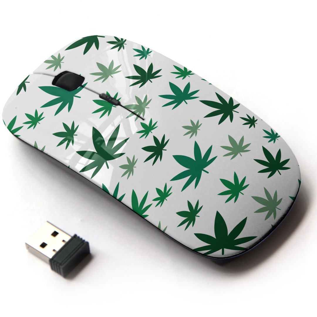 Marijuana Cannabis Hemp Leaf Print Pattern - Wireless Mouse, 2.4G ...