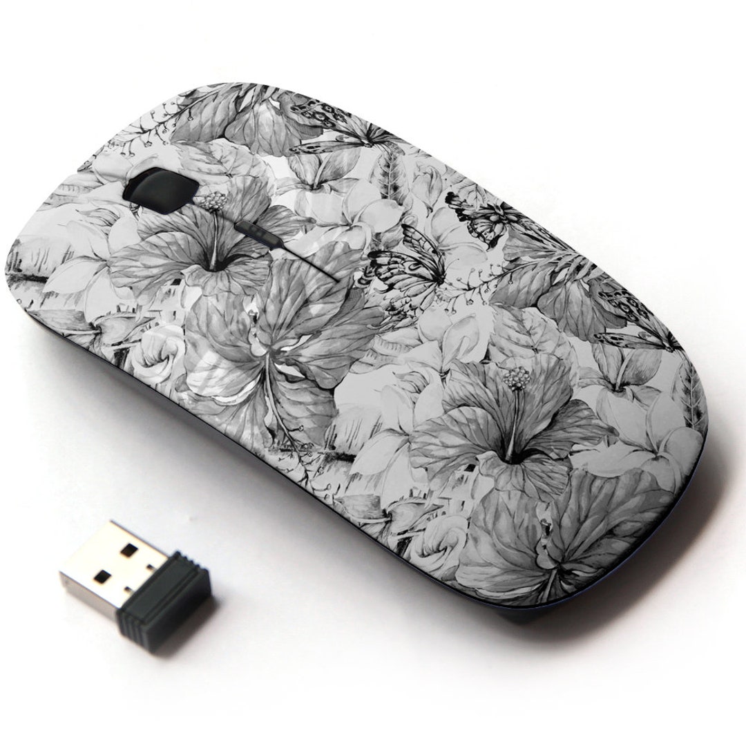 Watercolor Butterfly Vintage Tropical Pattern Print - Wireless Mouse, 2 ...