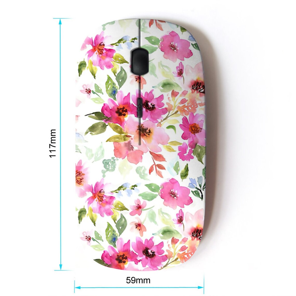 Watercolor Floral Purple Pattern Wireless Mouse 2.4G - Etsy