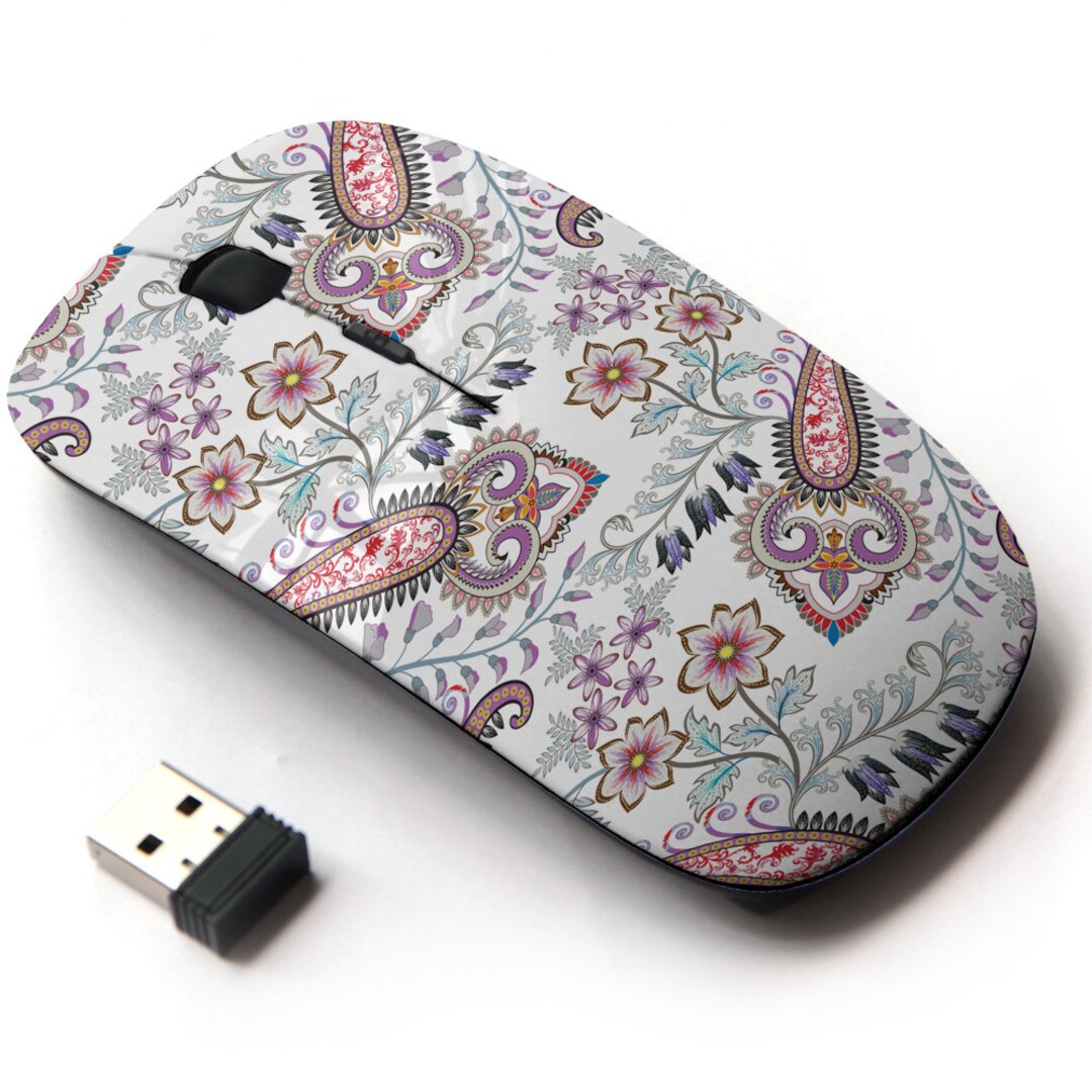Decorative Paisley Pattern - Wireless Mouse, 2.4G Portable Optical ...