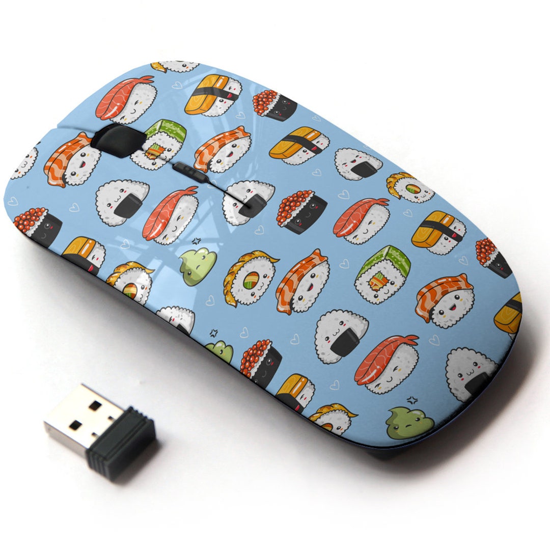 Cute Various Kawaii Sushi Icons Pattern Print - Wireless Mouse, 2.4G ...
