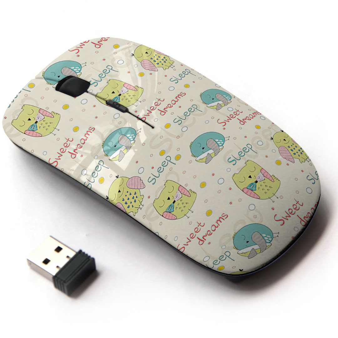 Cartoon Sleeping Owls Cute Pattern - Wireless Mouse, 2.4G Portable ...