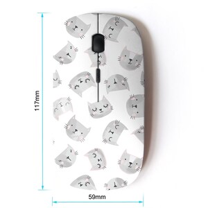 Cute Cat Face Pattern - Wireless Mouse, 2.4G Portable Optical Mouse ...