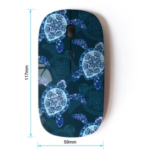 Sea Turtles Pattern - Wireless Mouse, 2.4G Portable Optical Mouse With ...