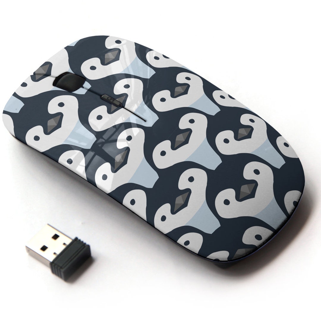 Cute Penguin Babies Print Pattern - Wireless Mouse, 2.4G Portable ...