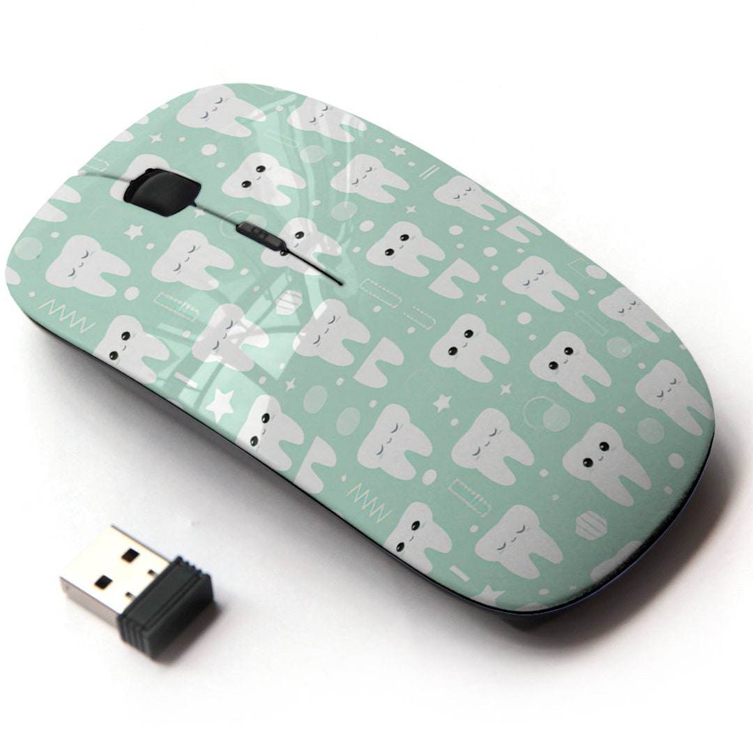 Cute Doodle Teeth Dentistry Health Care Pattern - Wireless Mouse, 2.4G ...