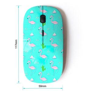 Flamingo Cactus Raster Pattern - Wireless Mouse, 2.4G Portable Optical ...