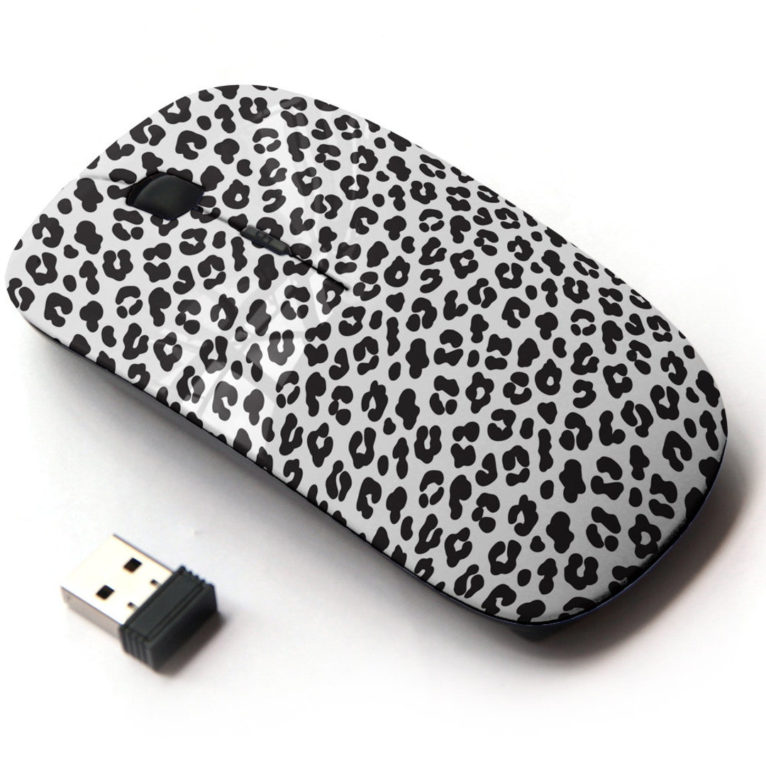 Black and White Leopard on Print Pattern - Wireless Mouse, 2.4G ...