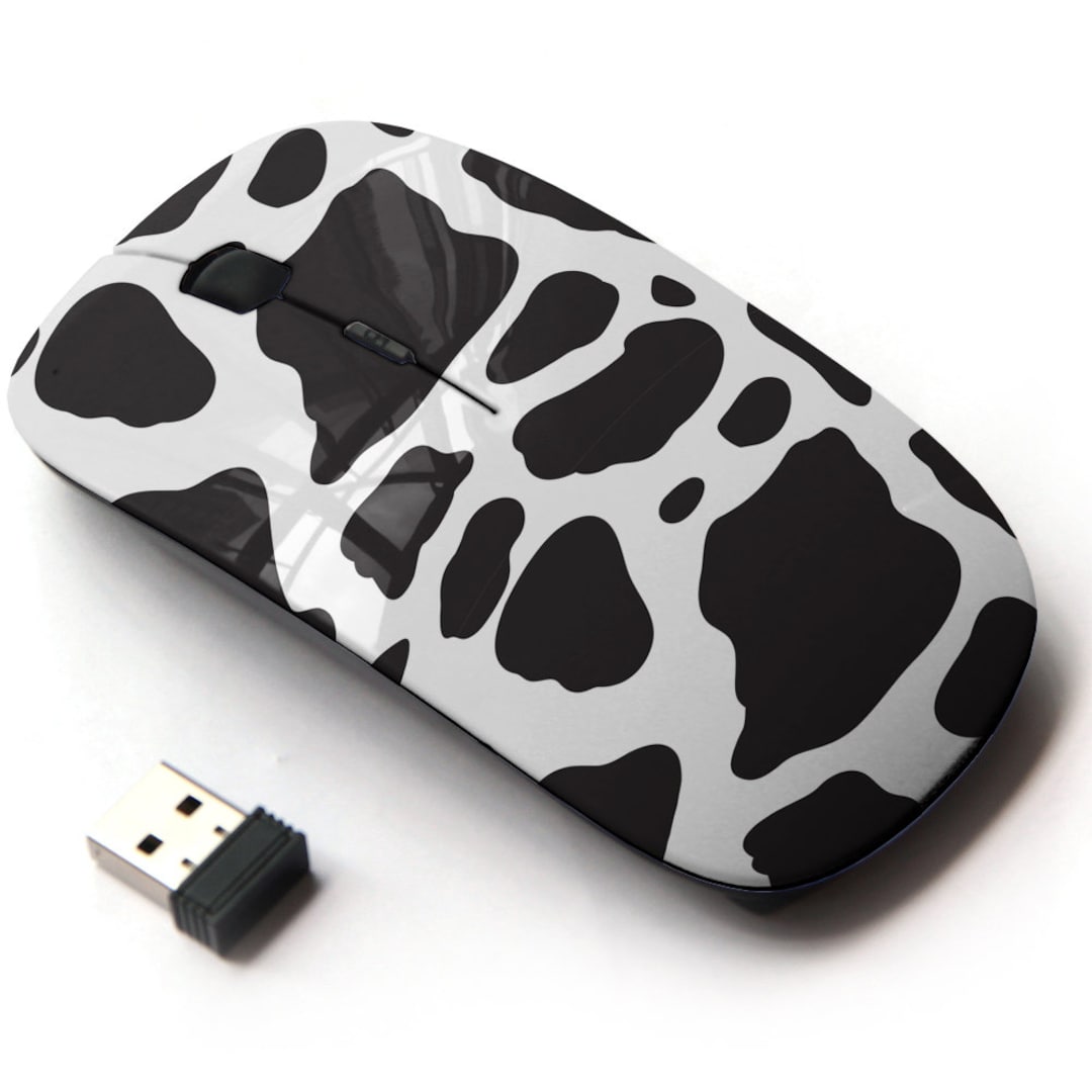 Cute Cow Pattern - Wireless Mouse, 2.4G Portable Optical Mouse With ...