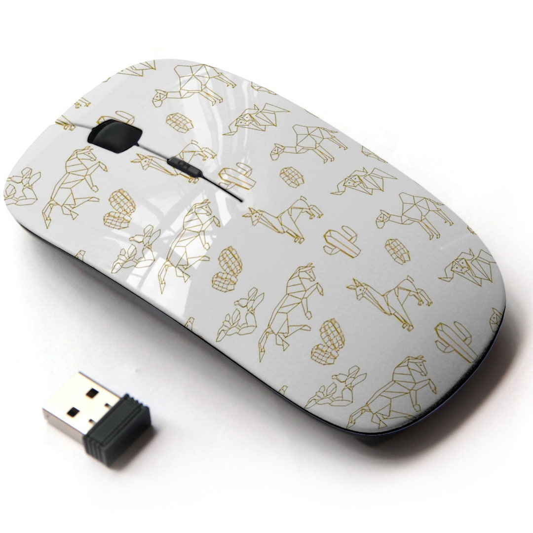 Cute Origami Animals Print Pattern - Wireless Mouse, 2.4G Portable ...