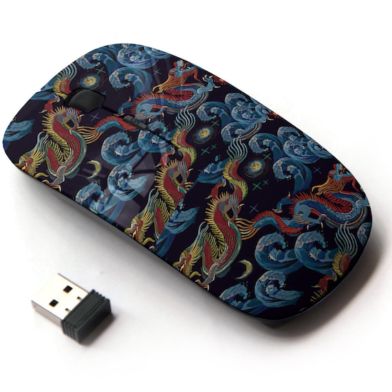 Embroidery Chinese Dragons Pattern Wireless Mouse 2.4G - Etsy