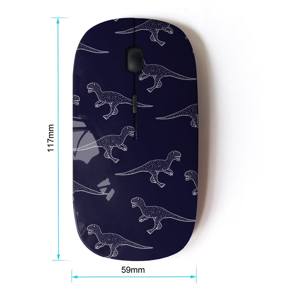 Doodle Dinosaurs T-rex Icons Print Wireless Mouse 2.4G | Etsy