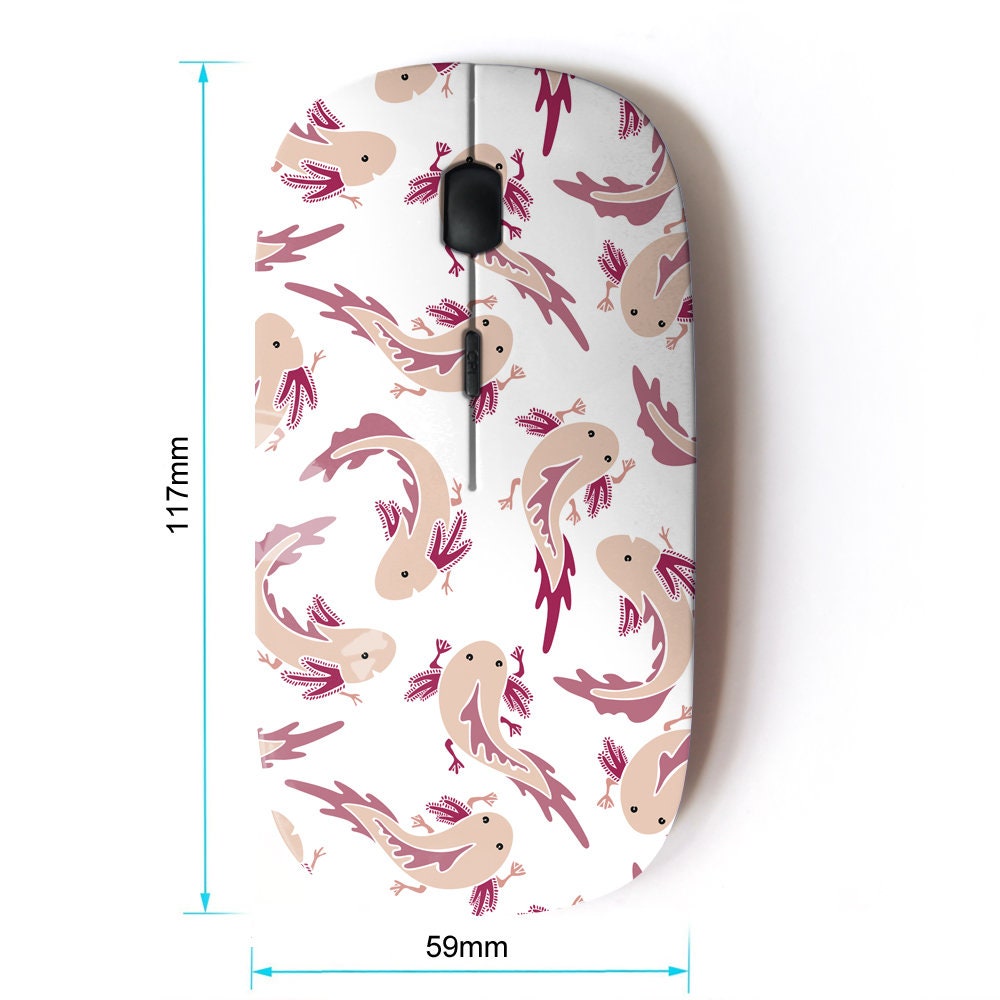 Exotic Axolotl Fish Icon Pattern Print - Wireless Mouse, 2.4G Portable ...