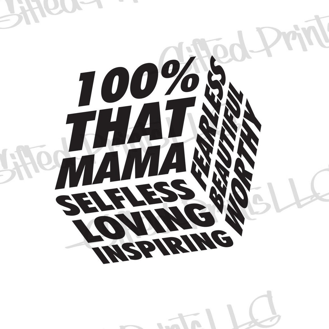 100% That Mama Cube Svg, Jpeg, Gif, PNG, Dope Mama, American Mother's ...