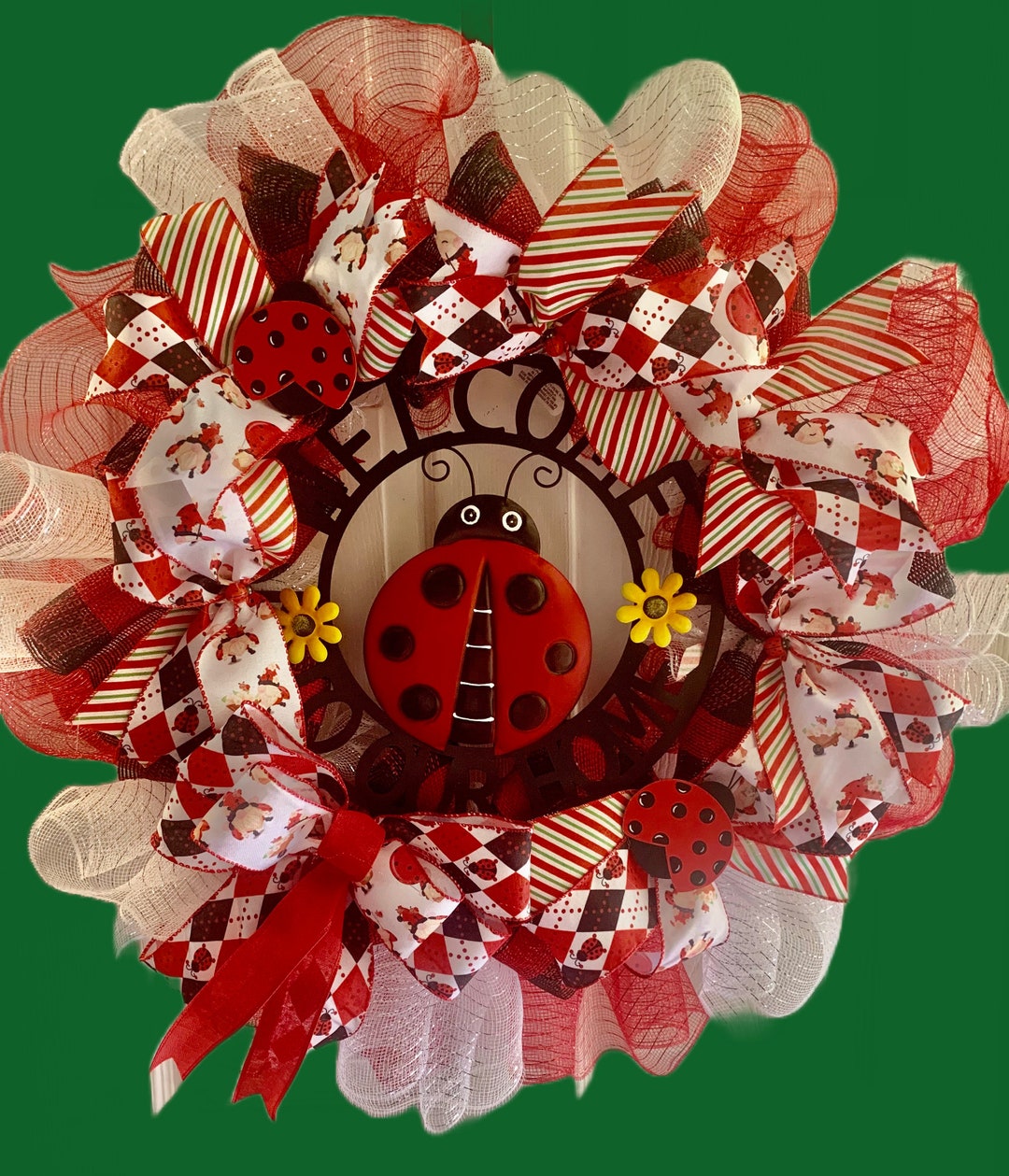Ladybug Fall Spring Summer Wreath - Etsy