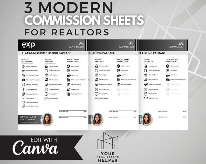 Listing Commission Sheet Templates, Real Estate Commission Sheets ...