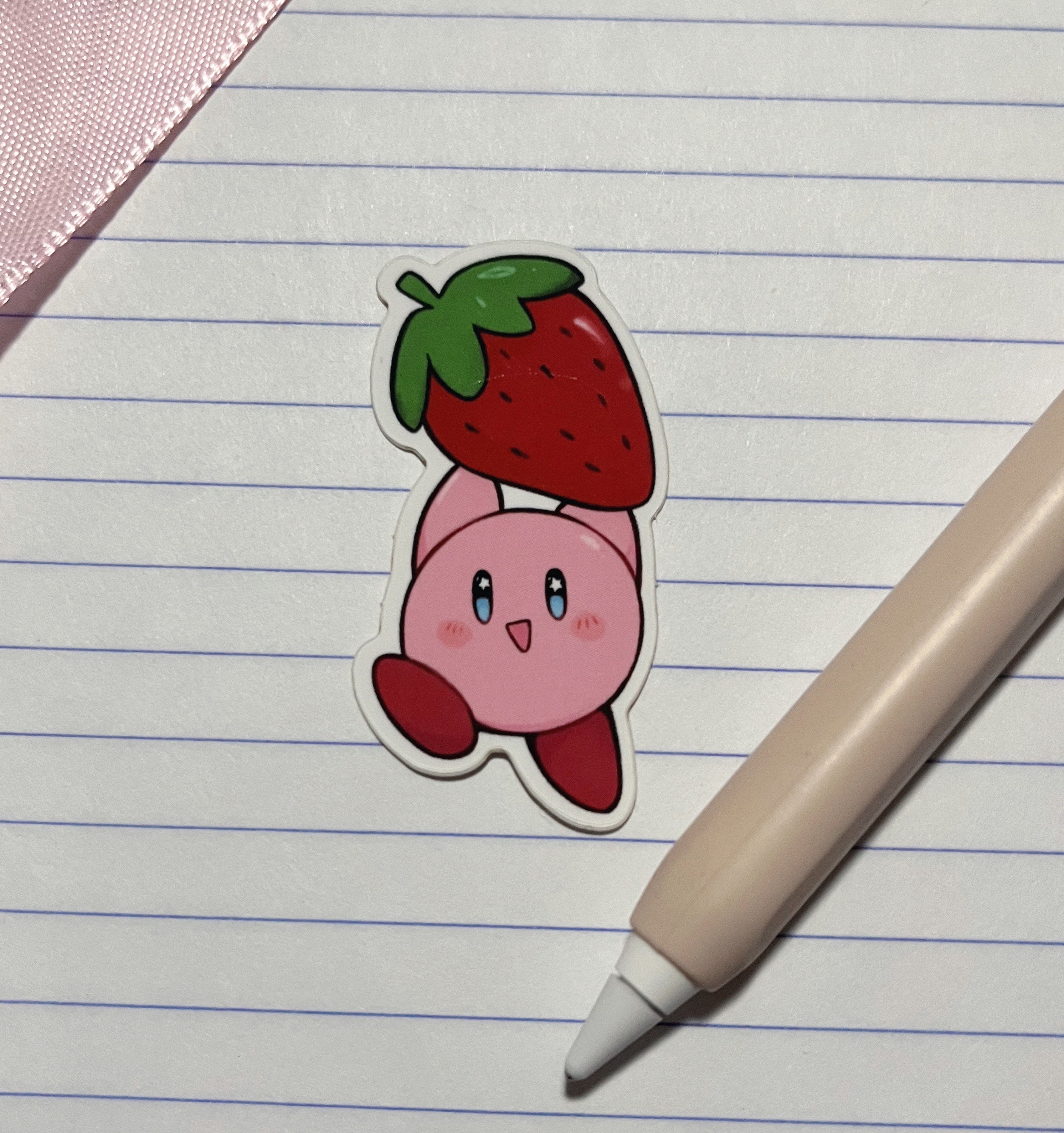 Strawberry Kirby Cute Matte Sticker Pack Video Game - Etsy