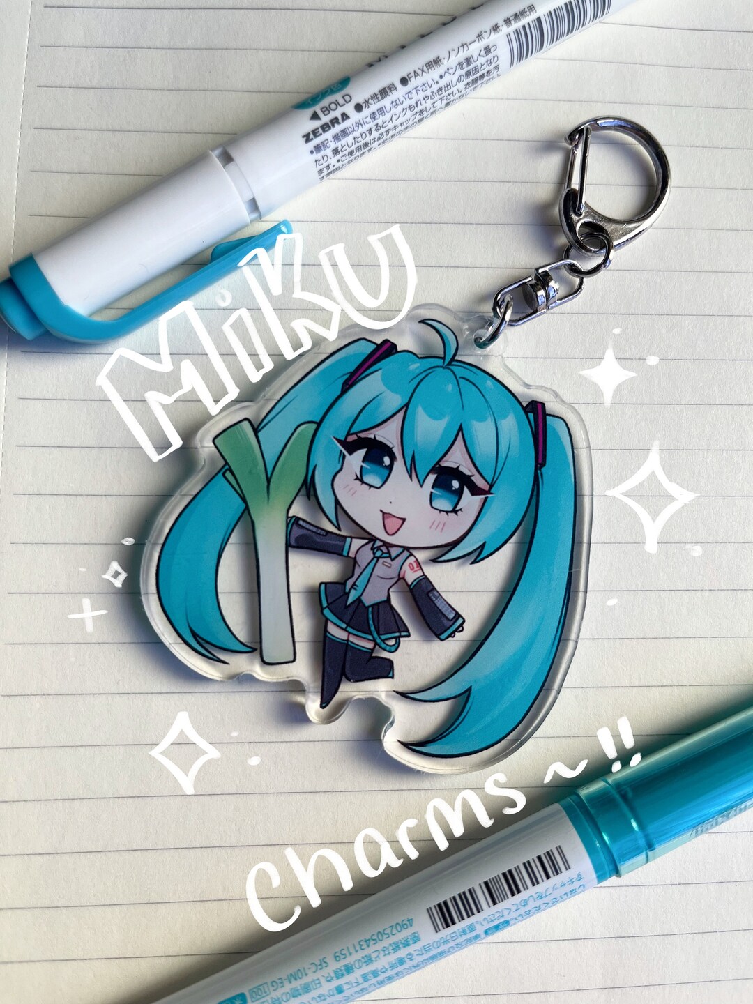 Vocaloid | Cute Hatsune Miku Clear Double-sided Acrylic Keychain Charms ...