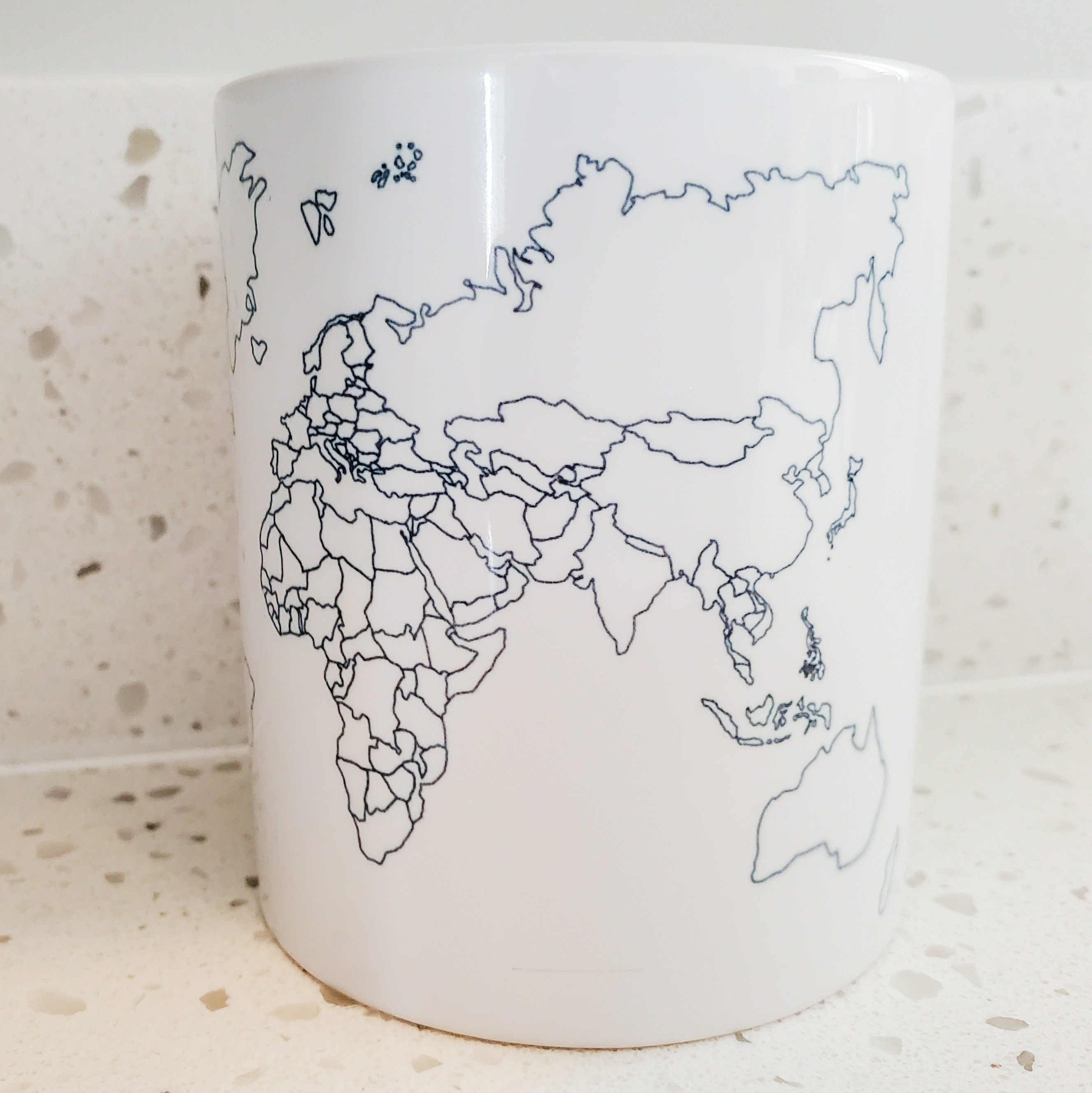 Custom World Map Mug for Travel Lovers | Fill in the Blank World Map ...