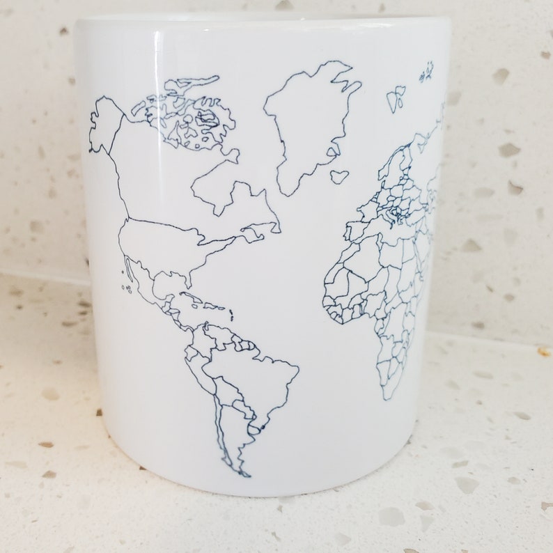 Custom World Map Mug for Travel Lovers | Fill in the Blank World Map ...