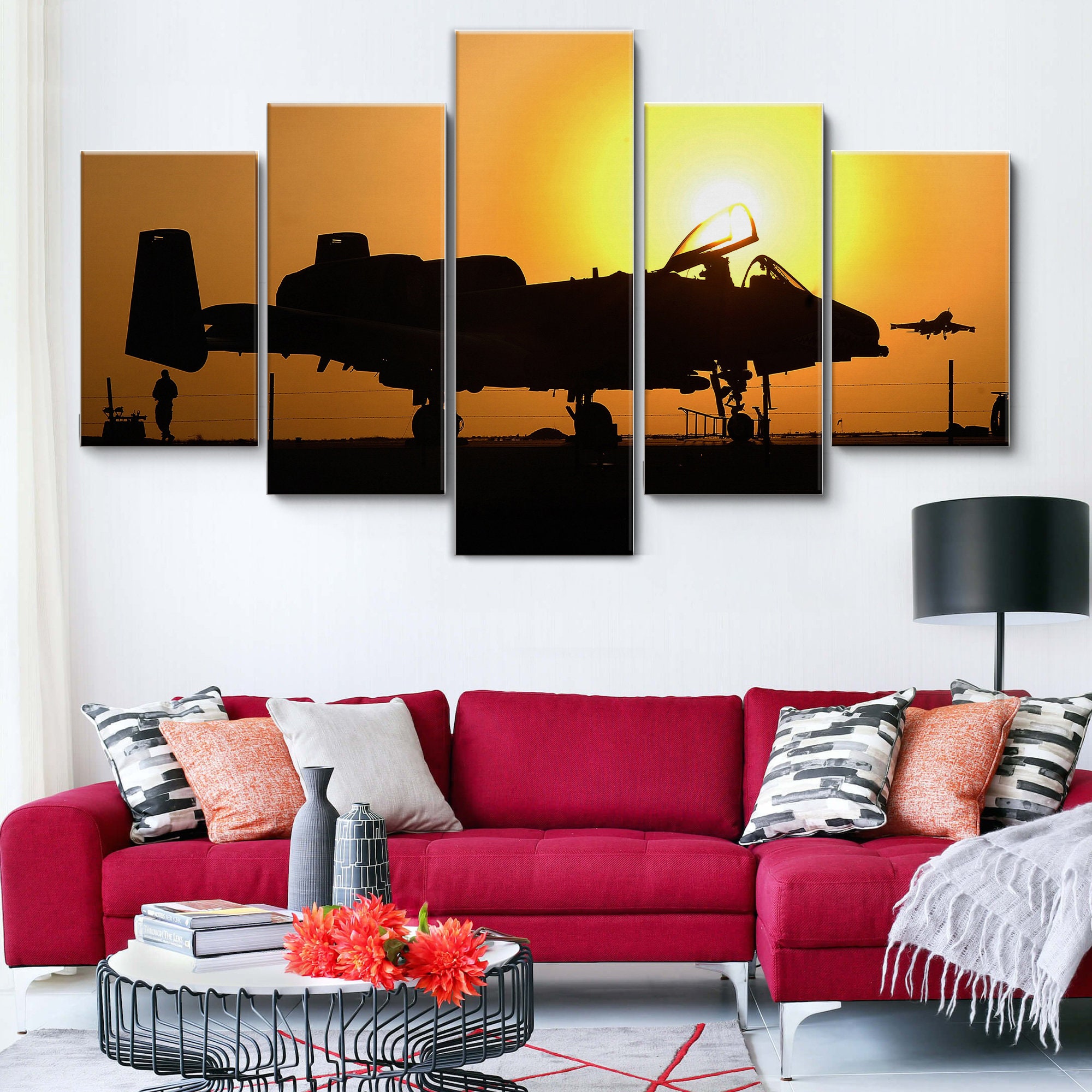 A-10 Thunderbolt Warthog 5 Piece Canvas Wall Art, Large Framed Canvas ...
