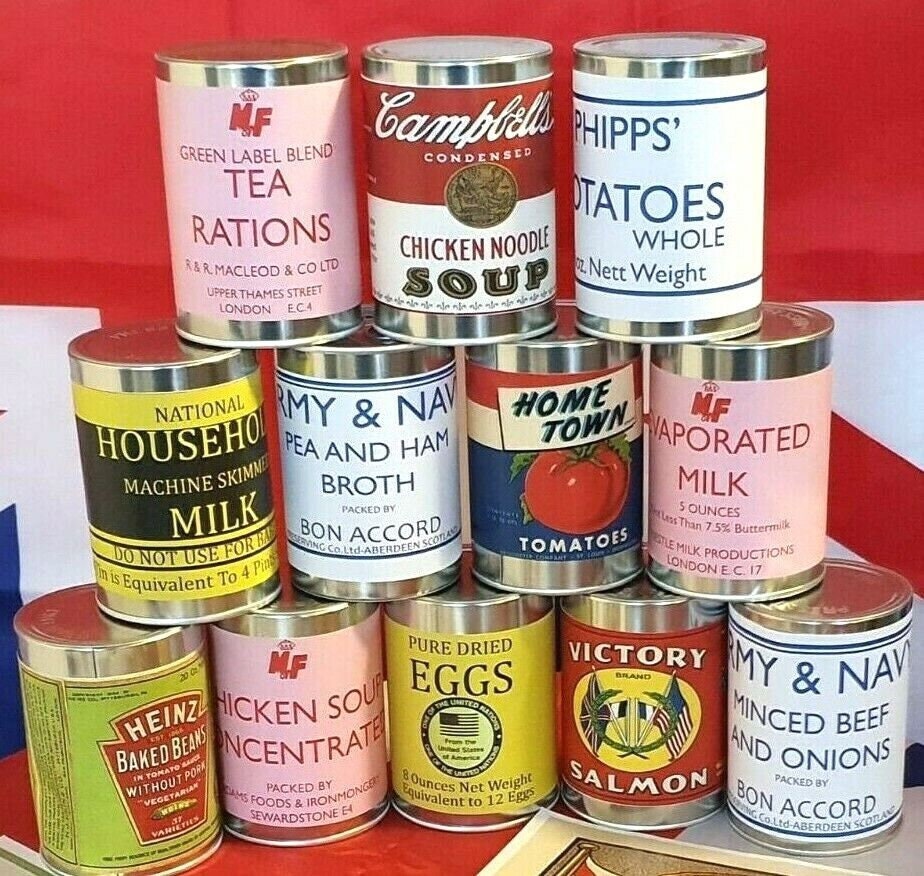 1940s-ww2 HOME FRONT Historical, Re Enactment, Set of 12 Replica Food ...