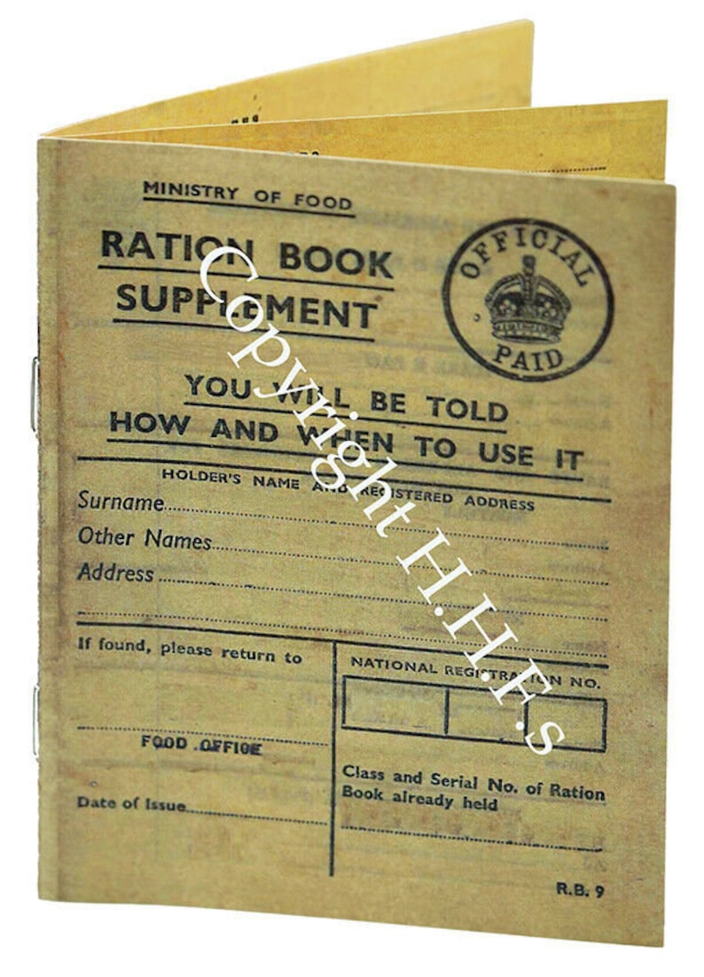 1940's-ww2-blitz REPLICA Ration Book & Clothing Book Great for Wartime ...