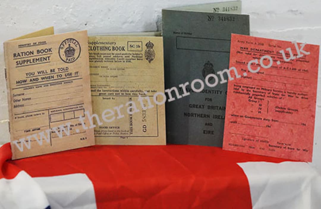 1940's-ww2-blitz REPLICA Ration Book-clothing Book travel Card-driving ...