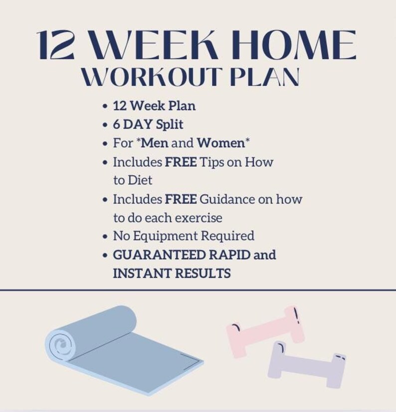 Gym Workout Plan 12 WEEK Home Workout PLAN for Both Men and Women ...