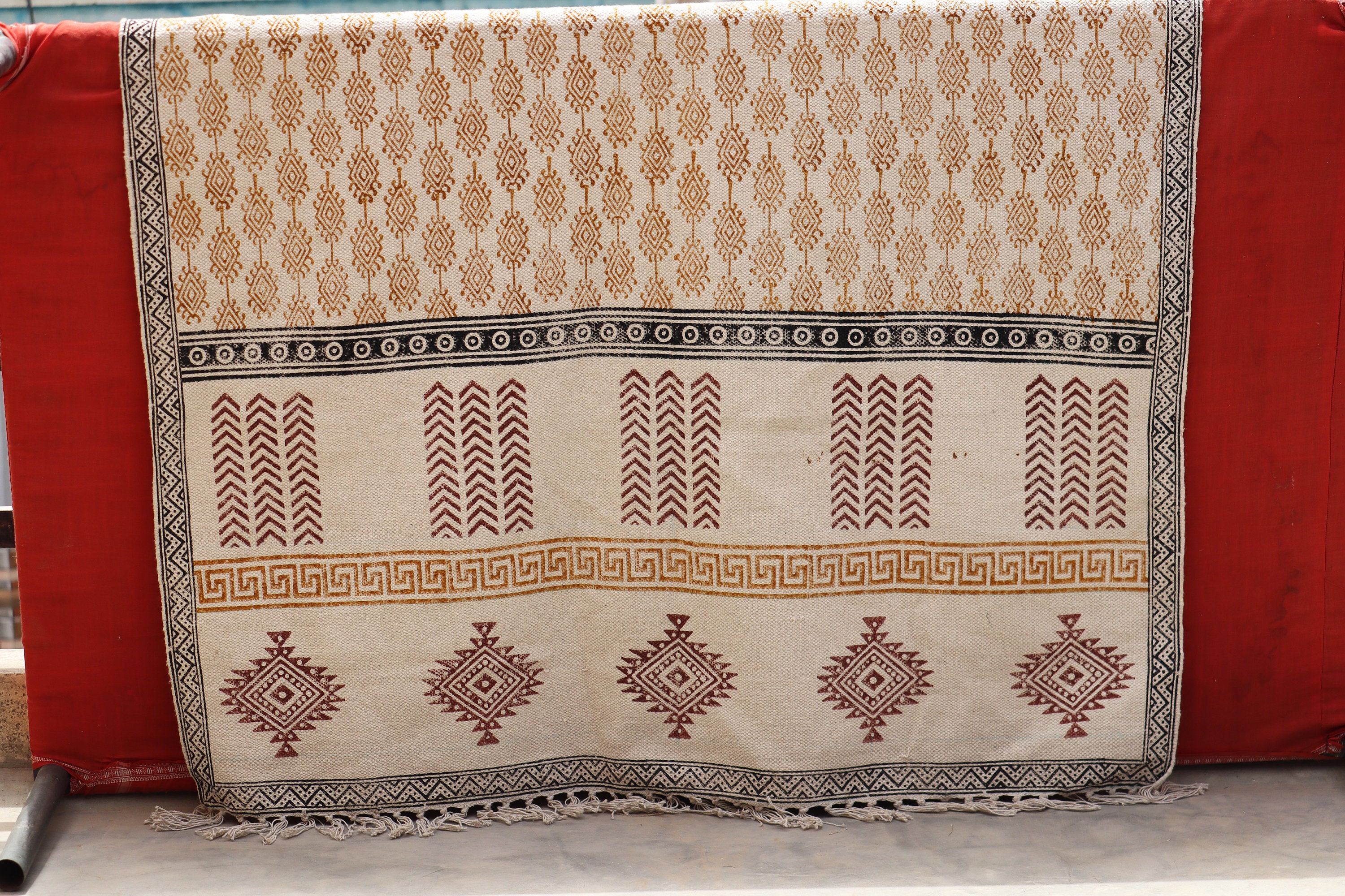 Indian Block Print Rug Floral Rug Moroccan Vintage Rug - Etsy