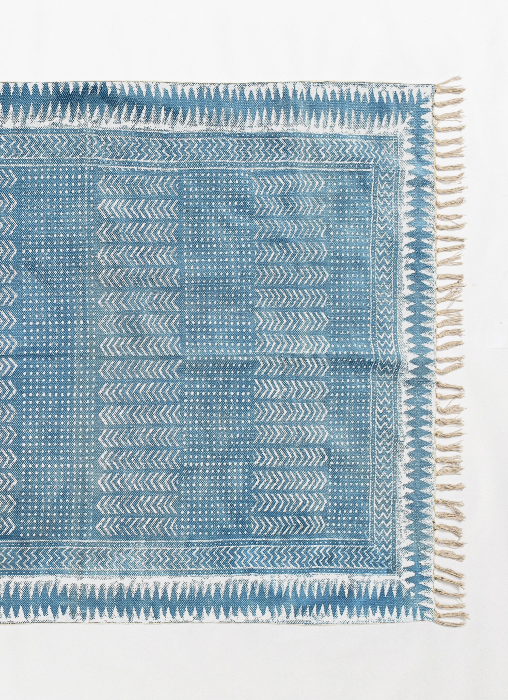 Indigo Blue Rug 3x10 4x10 Ft Handmade Cotton Rug Cotton Runner Rug ...