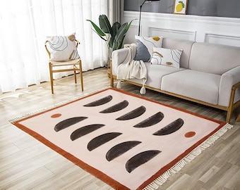 8x10 Ft Rug, Cotton Rug, Handmade Rug, Hand Block Printed Rug, Floor ...