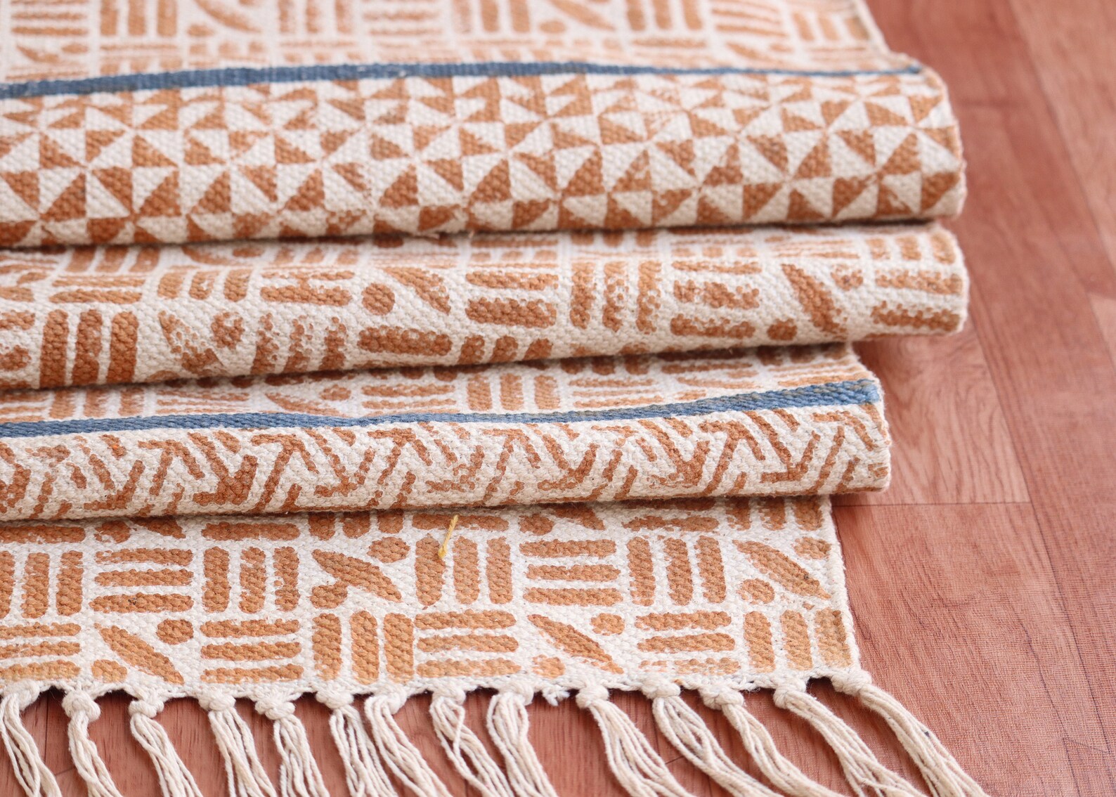 Handmade Block Printed Cotton Rug Custom Area Rug Living Room Rug Home ...