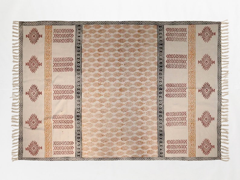 Indian Block Print Rug Floral Rug Moroccan Vintage Rug - Etsy
