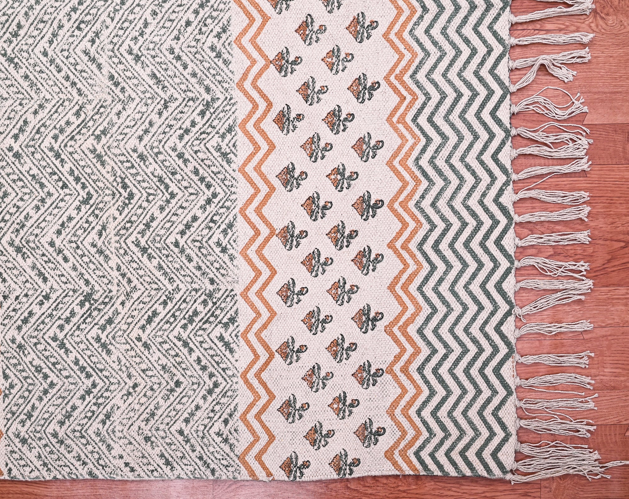 Extra Large Rug Hand Block Print Rug Modern Floral Rug, Boho Throw Rug ...