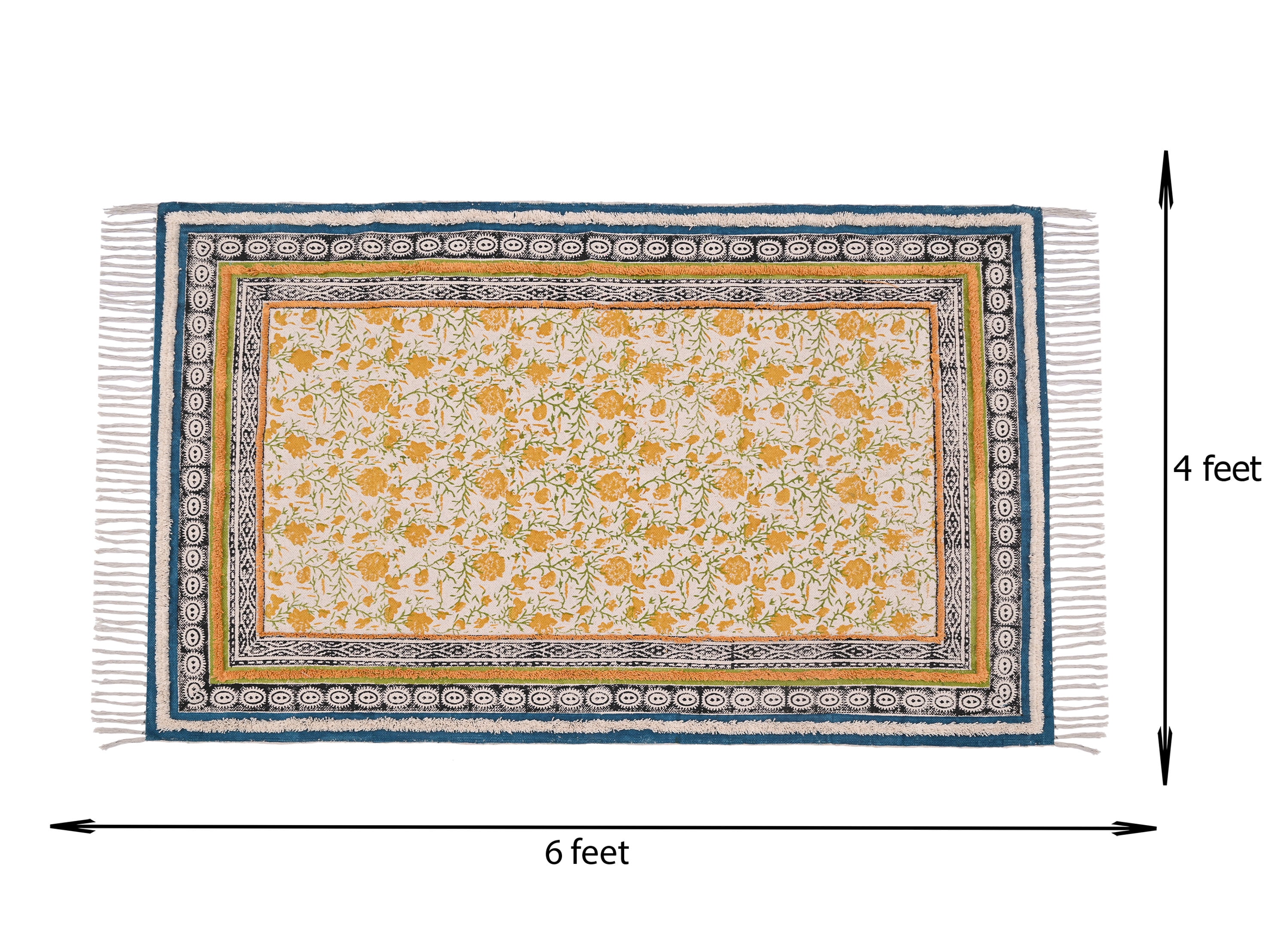 Yellow Floral Designer Decorative Rug Luxury Rug Home Decor Rug ...