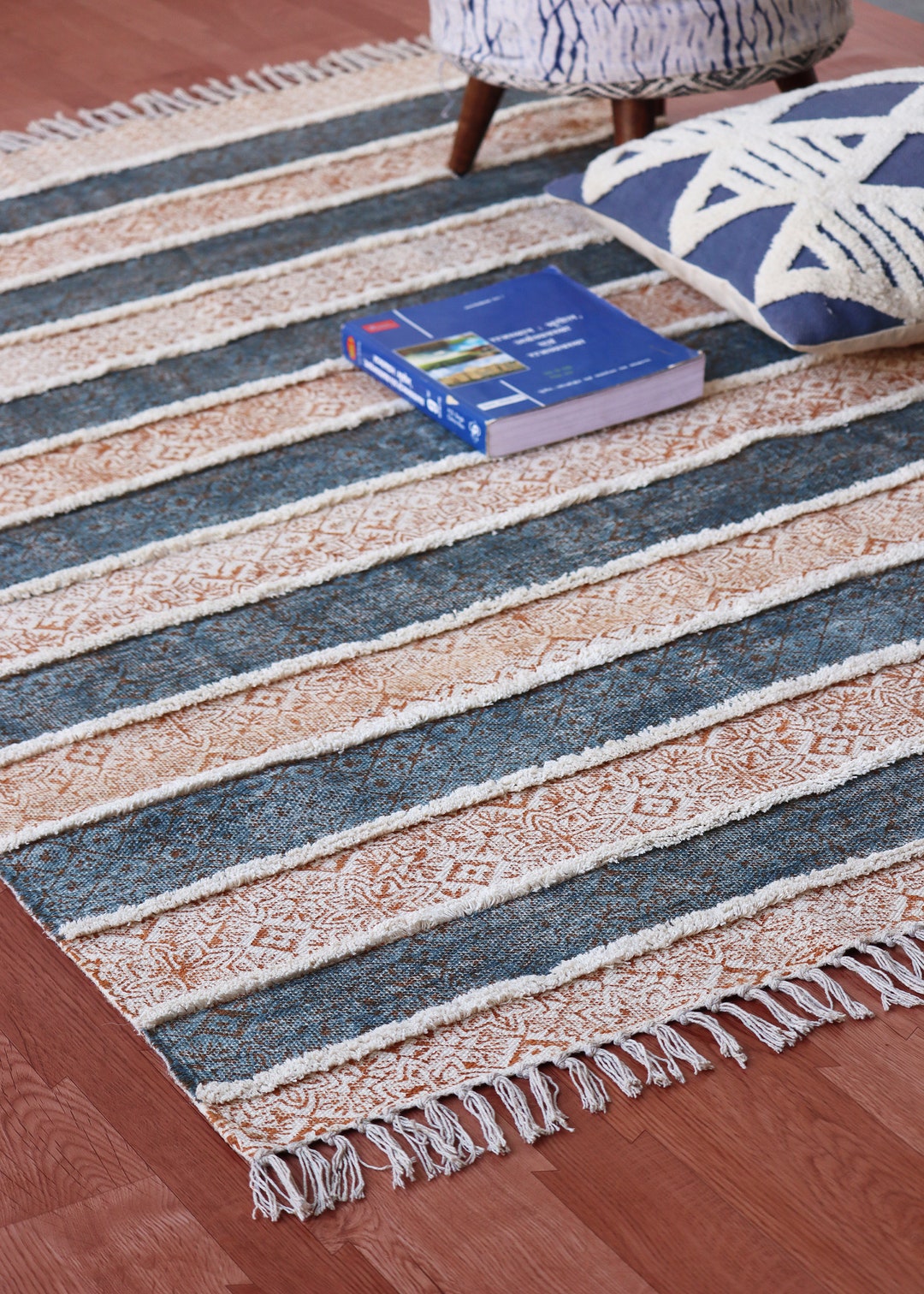 5x7 Feet Indian Cotton Rug Indian Handmade Rug Outdoor Picnic Rug ...