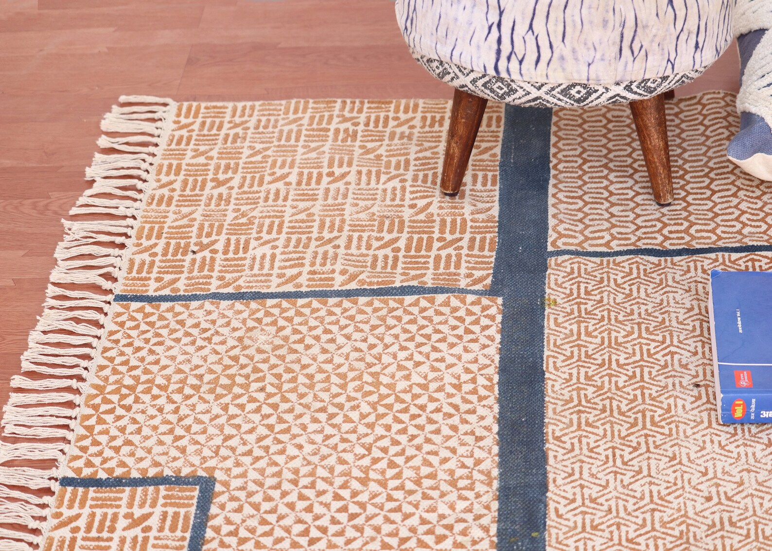 Handmade Block Printed Cotton Rug Custom Area Rug Living Room Rug Home ...