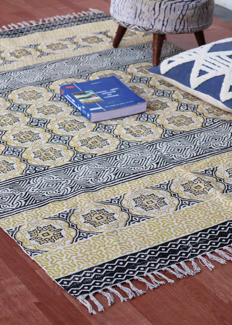 Handmade Cotton Rug, Living Room, Dining Room, Bedroom Area Rug, Boho ...