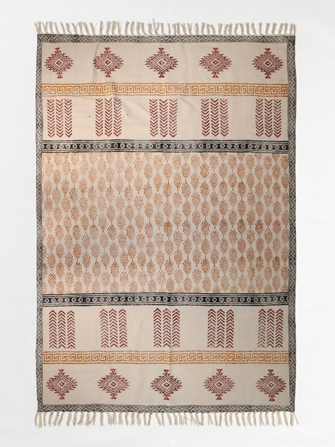 Indian Block Print Rug Floral Rug Moroccan Vintage Rug - Etsy